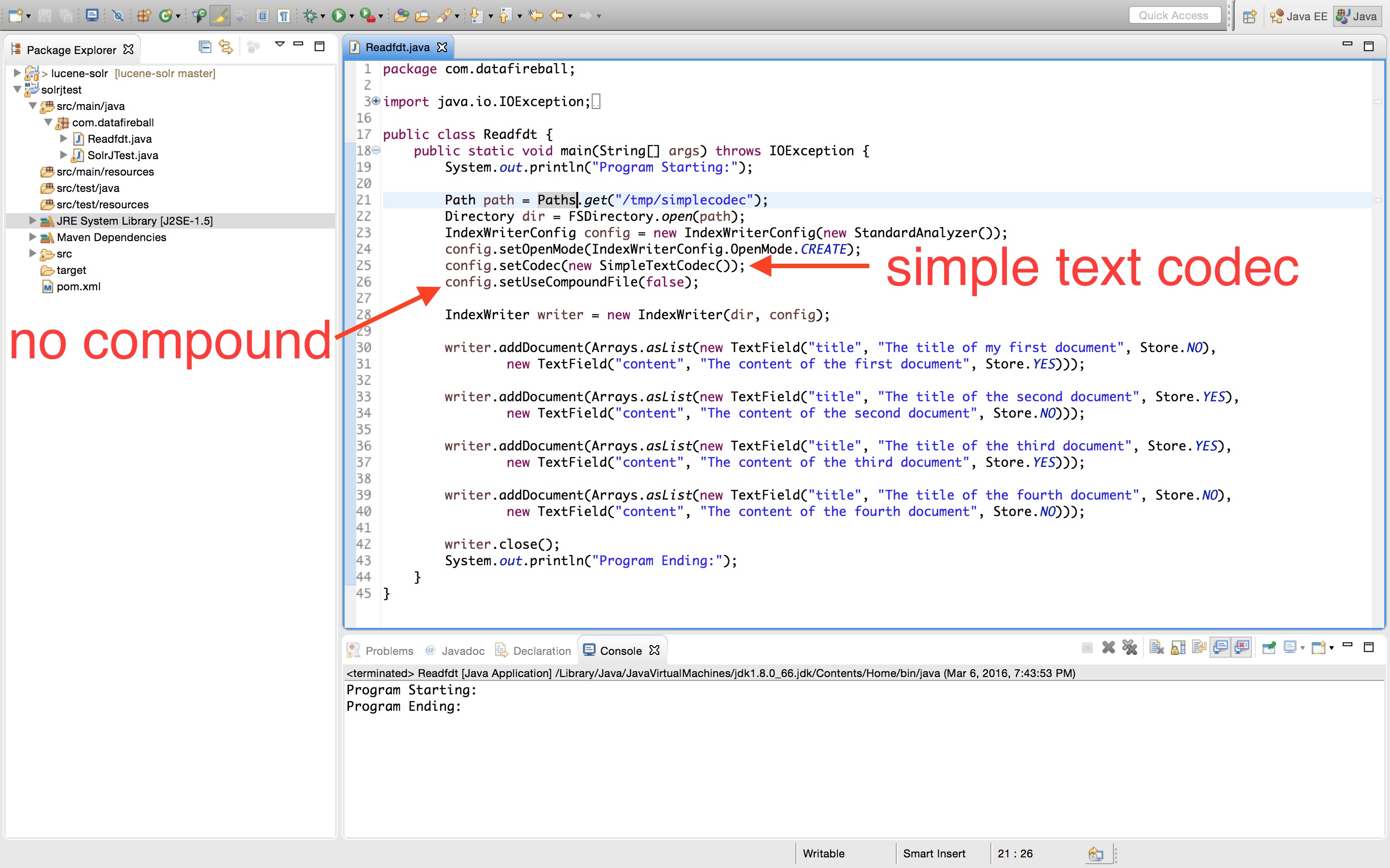 Lucene – SimpleTextCodec | datafireball