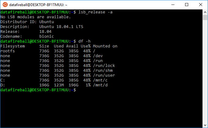 Ubuntu on Windows Store | datafireball