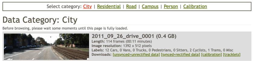 KITTI dataset | datafireball
